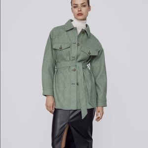 Zara | Jackets & Coats | Zara Belted Overshirt | Poshmark